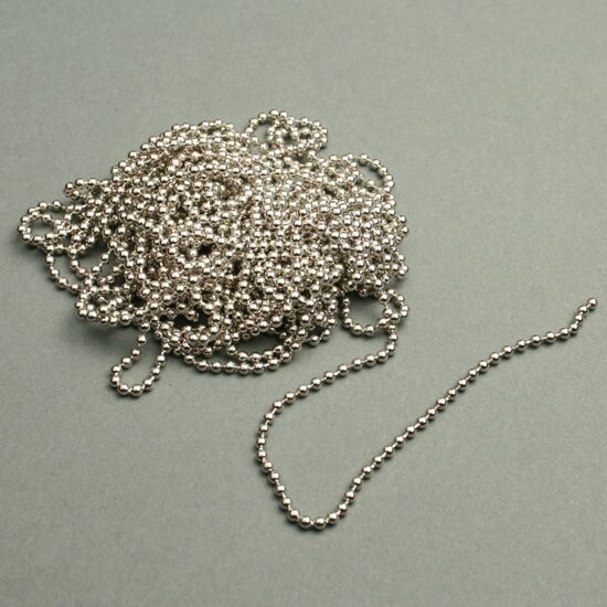Ball chain Ø 3,2 mm nickel plated | The Solution Shop | The Solution Shop